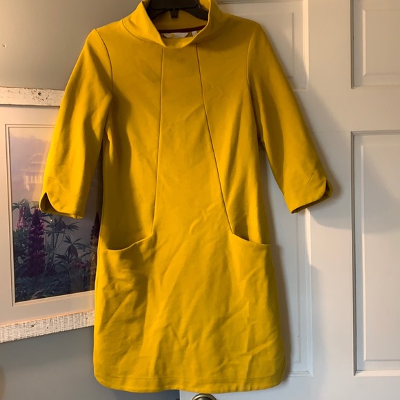Boden | Dresses | Boden 4l Mustard Gold Cotton Blend Dress | Poshmark